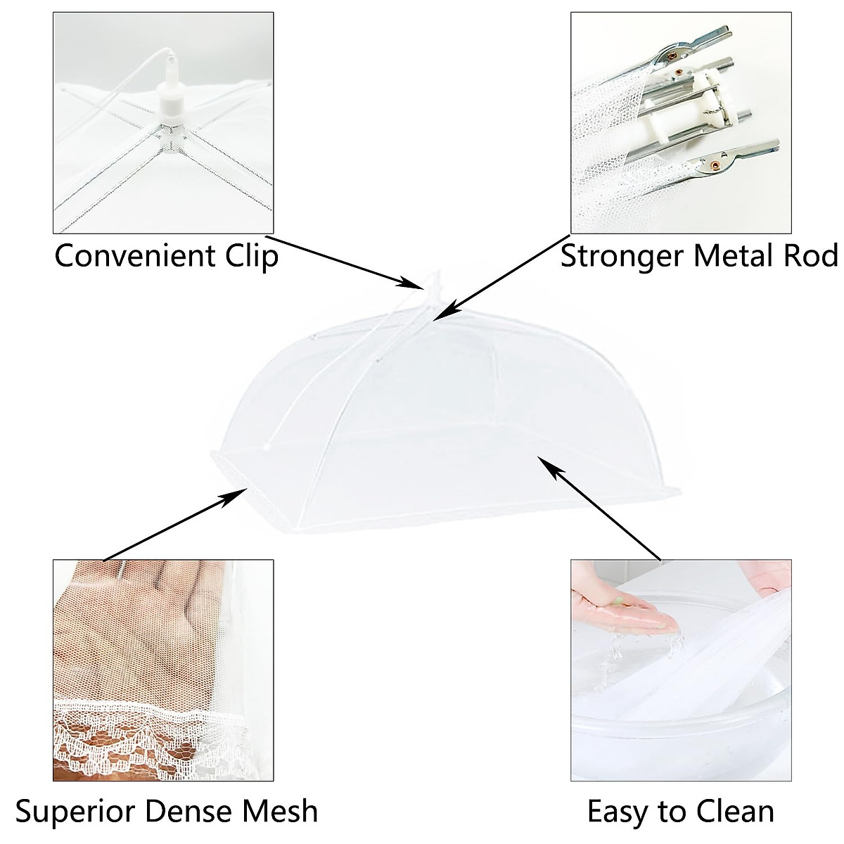 5 Pack Mesh Food Tents Food Covers for Outdoors, Pop-Up Food Nets Collapsible and Reusable Mesh Food Covers for Outside Party Picnics and Home Use