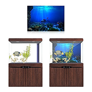 Huhushop Aquarium Background HD Undersea Coral Reef Photo Wall Paper Aquarium Fish Sea Mural XXL Undersea Underwater World Wall Decoration (61x41cm)