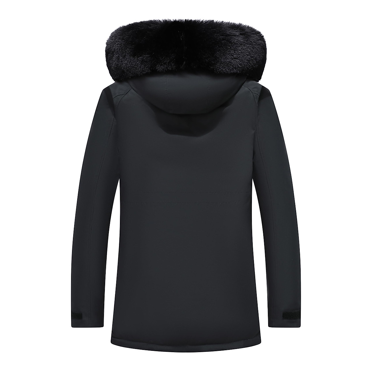 MOERDENG Men's Winter Thickened Warm Down Coats Windproof Waterproof Hooded fashions Puffer Jacket Black M