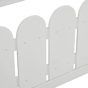 AOCOROE Twin Size House Bed for Boys and Girl Wood Twin Platform Bed Frame Playhouse Design Canopy Bed Tent Bed with Roof and Fence, Floor Height,White