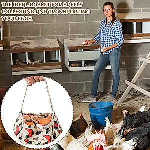 2 Pieces Egg Bags Egg Basket Mini Egg Collecting Basket Egg Gathering Basket with 7 Pouches for Farmhouse Chicken Hen Duck Goose Housewife Garden Transporting Storage, 8 x 2.6 Inch (Cute)