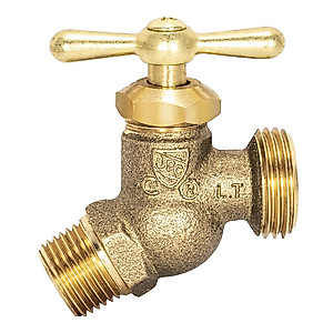 Eastman Male No-Kink Hose Bibb, 1/2 Inch MIP Connection, Brass Plumbing Fitting, 20205