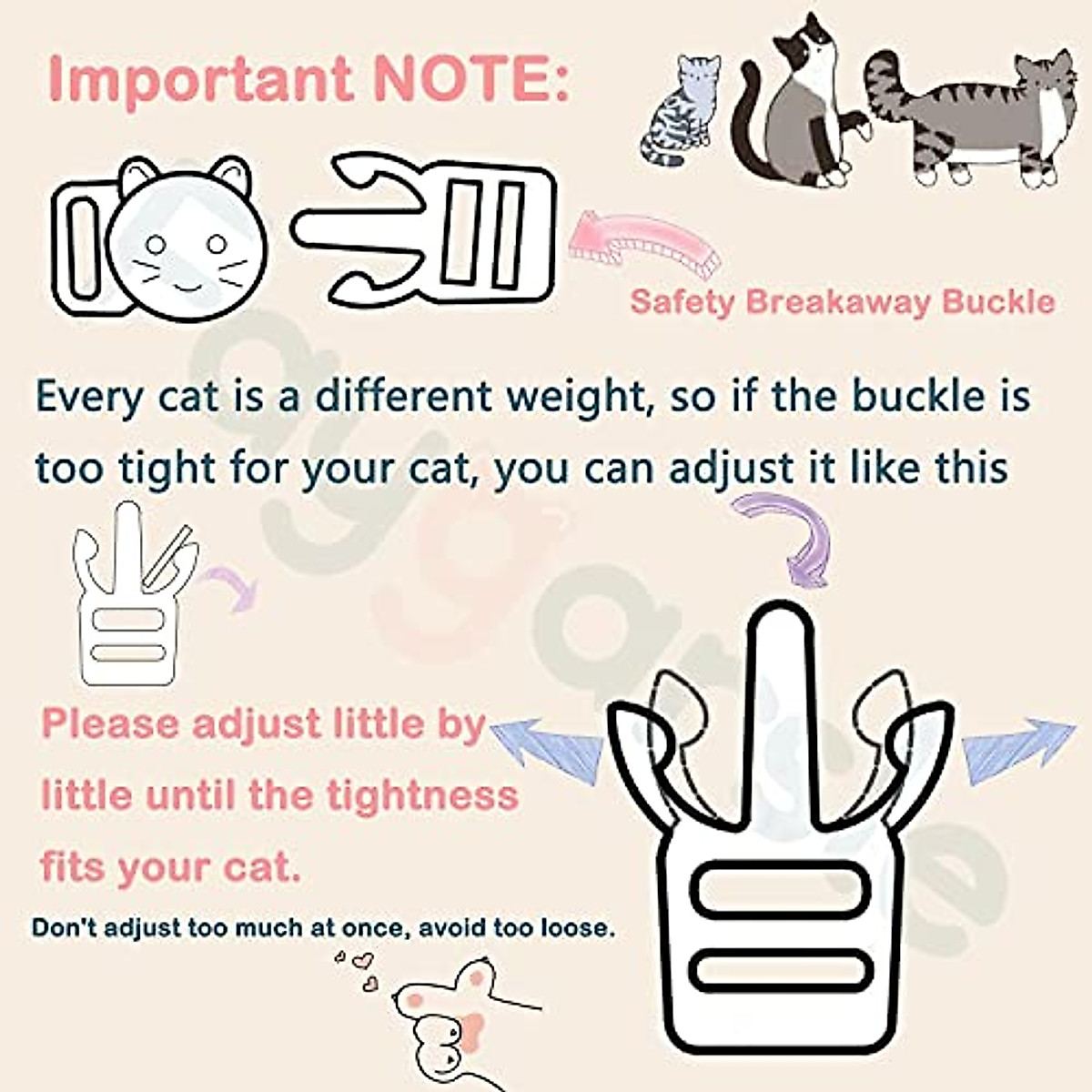 2 Pack Cotton Breakaway Cat Collars with Bell Cat Flower Collar for Female Girl Cats Male Boy Cats Pink&Gray