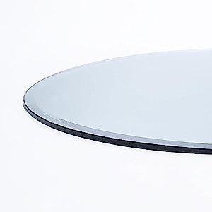20" Round Tempered Glass Table Top 1/2" Thick 1" Beveled Edge