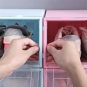 TAZSJG Foldable Clear Shoes Box Storage Shoe Box Drawer Organizer Household DIY Shoe Box Drawer Divider Home Storage Stacking (Color : A)
