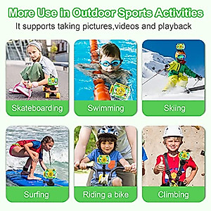GKTZ Kids Waterproof Camera - Underwater Camera Birthday Gifts for Girls Boys Children Digital Action Camera with 32GB SD Card, Pool Toys for Kids Age 4 5 6 7 8 10