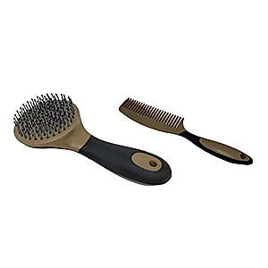 Premium Horse Grooming Kit | 9 Piece Durable Hair groomer Brush Set. Perfect Horse Gift For Beginners or Professional (Brown)