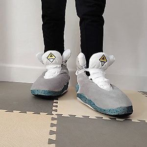 FLUFFYFUN LED lit plush Sneaker Slippers Unisex Men (9-12)