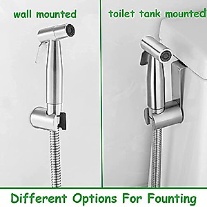 Guamar Bidet Sprayer for Toilet, Handheld Toilet Bidet Sprayer Kit with Premium Stainless Steel Hose and T-Valve, Muslim Shower Jet Spray Cloth Diaper Sprayer Set for Personal Hygiene,Easy Install