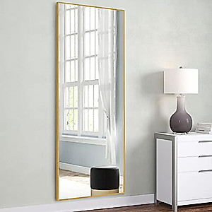 MIRUO 63"x20" Mirror Full Length Wall Mirror Floor & Full Length Mirrors for Wall Decor Living Room Wall-Mounted Mirrors Body Mirror Gold Mirror Large Mirror