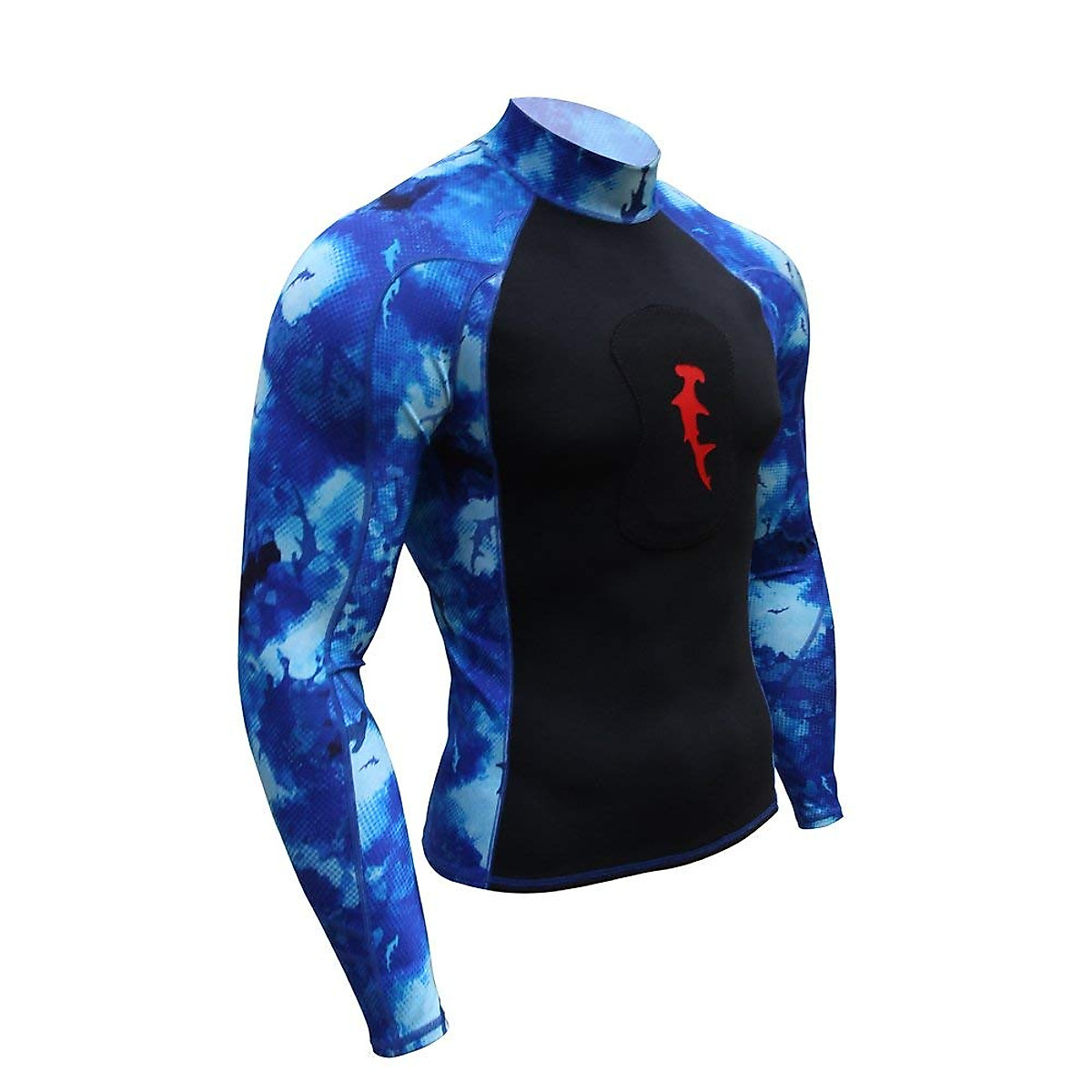 Hammerhead Spearguns - Ambush Long Sleeve Rashguard - HH Camo Blue - Medium