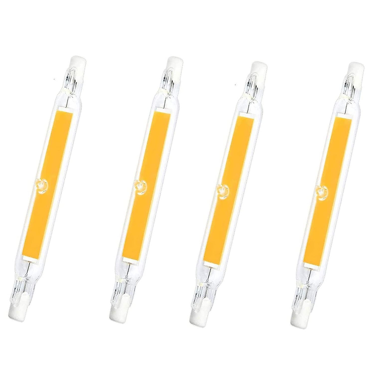 Qixivcom R7s LED Bulbs 118mm 20W LED COB Light Double Ended LED Bulbs 150W Halogen Bulb Replacement Dimmable Warm White 3000K 120V J Type R7s Floodlight J118 Landscape Lights Work Lighting,(4 Pack)