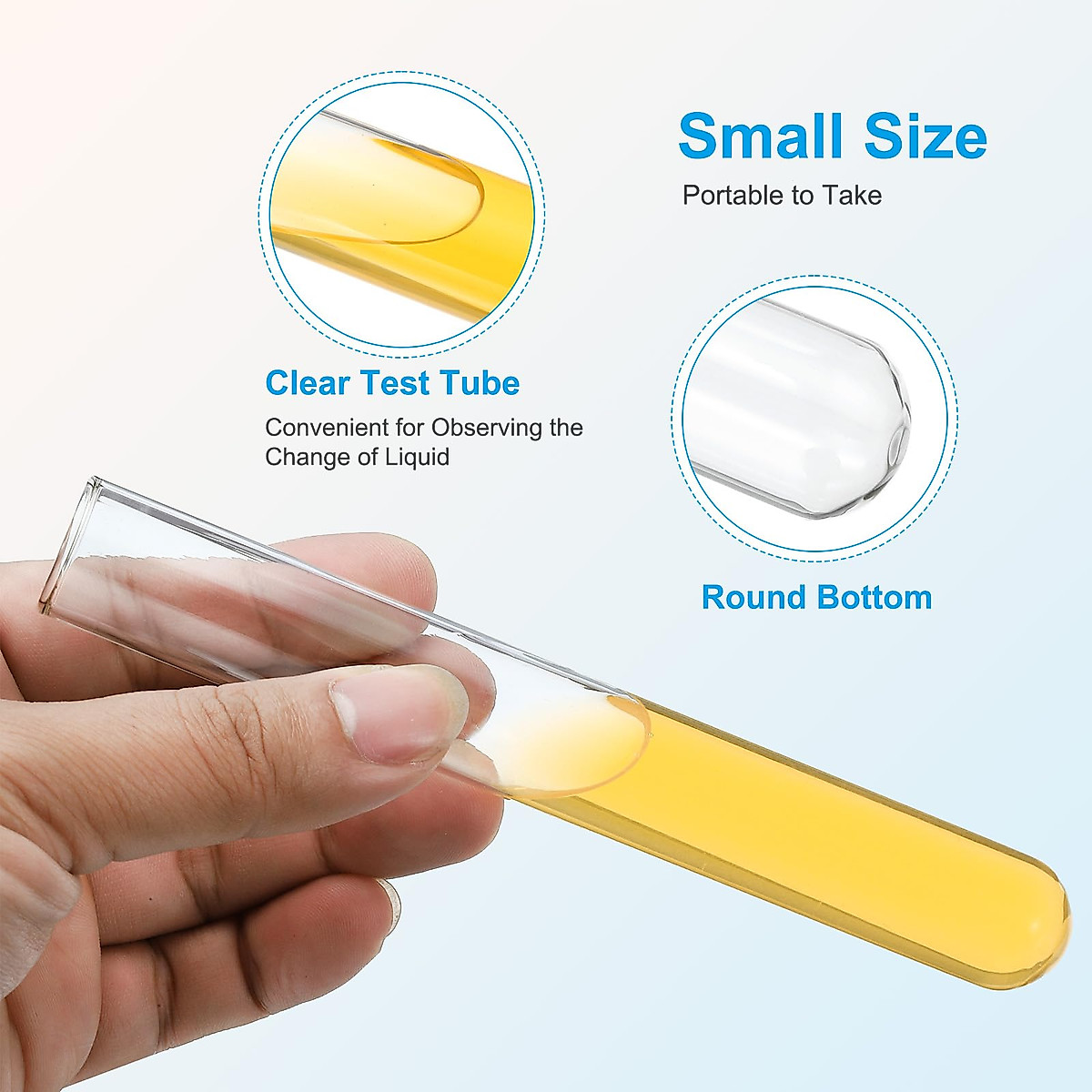 PATIKIL 20ml Test Tubes, 20pcs 5.91x0.79in Glass Clear Round Bottom Test Tube Containers for Bead Party Candy Bath Salt Storage Scientific Experiment Plant Propagation