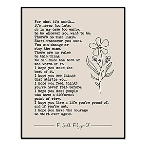 For What It's Worth Wall Art, Book Page Quote, Literature Prints, Book Quotes, Minimalist Dorm Decor, Boho Quote Print, Unframed (11X14 INCH)