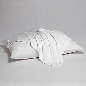 HYPREST Cooling Duvet Cover, Rayon Derived from Bamboo, 400 Thread Count Silky Soft White Cooling Duvet Cover Set Luxury Comforter Cover with Zipper and Coner Ties, Skin Friendly & Moisture-Absorbing