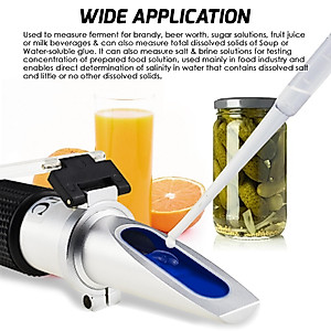 2-in-1 Brix Salinity Refractometer, Professional Brix Refractometer with ATC, and Dual Scale 0-32% Brix & 0-28% Salinity with ATC Sodium Chloride in Food Salt Seawater Brine Beer fruits Cutting Liquid