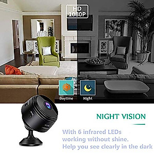 OVEHEL Spy Camera Wireless Hidden HD 1080P Small Security Video Camera Mini Nany Cam with Night Vision and Motion Activated Indoor Use Security Cameras Surveillance Cam for Car Home Office