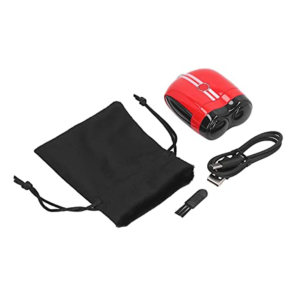 Electric Beard Trimmer, Zinc Alloy Mini Electric Shaver IPX7 Wet and Dry Dual Use for Traveling (Red)