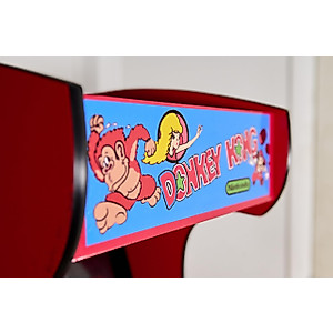 Doc and Pies Arcade Factory Classic Home Arcade Machine - Tabletop and Bartop - 412 Retro Games - Full Size LCD Screen, Buttons and Joystick (Red)