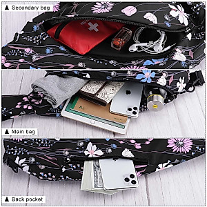 HUA ANGEL Travel Sling Bag, Trendy Crossbody Bags Hiking Backpack Purse Chest Bag One Shoulder Daypack with Convertible Strap