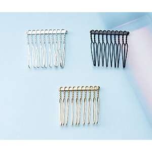 Ruwado 6 Pcs Metal Hair Combs 10 Teeth 20 Teeth Wire Twist Veil Hair Side Combs Pin Clips for DIY Jewelry Making Wedding Bridal Party Décor Accessories for Women Girls Hairstyle