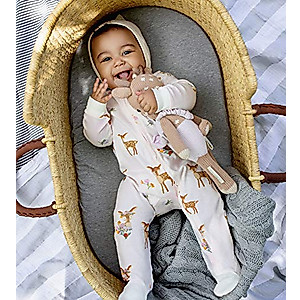 Burt's Bees Baby Girls' Sleep and Play Loose Fit, 100% Organic Cotton, Sweet Doe, Newborn