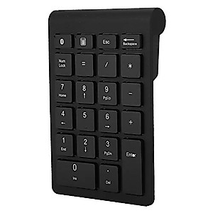 22 Keys Wireless Numeric Keypad Portable Mini Keyboard Number Pad Ultrathin Numeric Keyboard Numpad for Laptop Desktop Computer PC (Black)