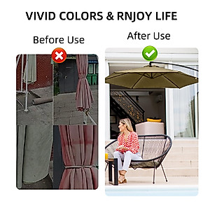 ZIAERKOR Replacement Parasol canopy for 9.8ft, Patio Parasol Replacement Canopy 9.8ft, Outdoor replacement parasol cover surface polyester UV blocking (Khaki, 6ribs)