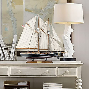 SAILINGSTORY Wooden Sailboat Model Ship Bluenose 1/85 Scale Replica Schooner Sailboat Decor Medium
