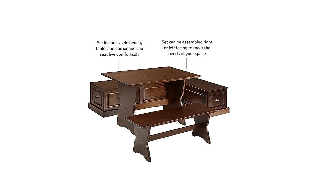 Shop Linon Shipley Backless Nook - Walnut Finish