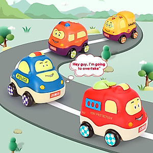 Baby Toy Cars for 1 Year Old Boy Pull Back Cars Toddler Toys Age 1-2 Cartoon Truck Toys for 2 Years Old Boy Town Vehicles Baby Toys 12-18 Months First Birthday Gifts for 1 2 3 Year Old Boys Girls