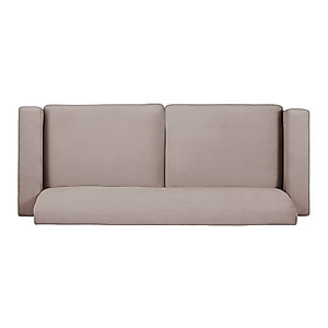Elle Decor Baylie Mid-Century Modern Sofa with Chrome Sleigh Legs, Accent Living Room Couch with Plush Upholstery, Easy to Assemble, 80", French Taupe Velvet