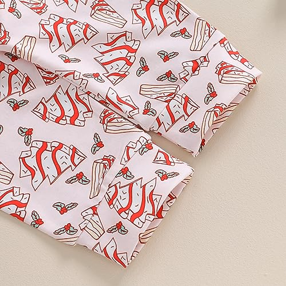 Infant Toddler Baby Boy Girl Christmas Outfit Tis The Season Sweatshirt Top Christmas Tree Cake Pants Set My 1st Xmas Clothes (Beige, 18-24 Months)