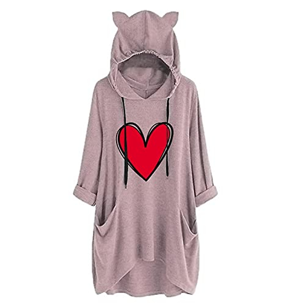 with Shirt Suetas De Fur Sweatshirt for Ladies White Shirt with Heart Long Sleeve Shirt Women Funny Valentines Hamper Ideas Valentine Day Ideas for Registered Sweatshirt