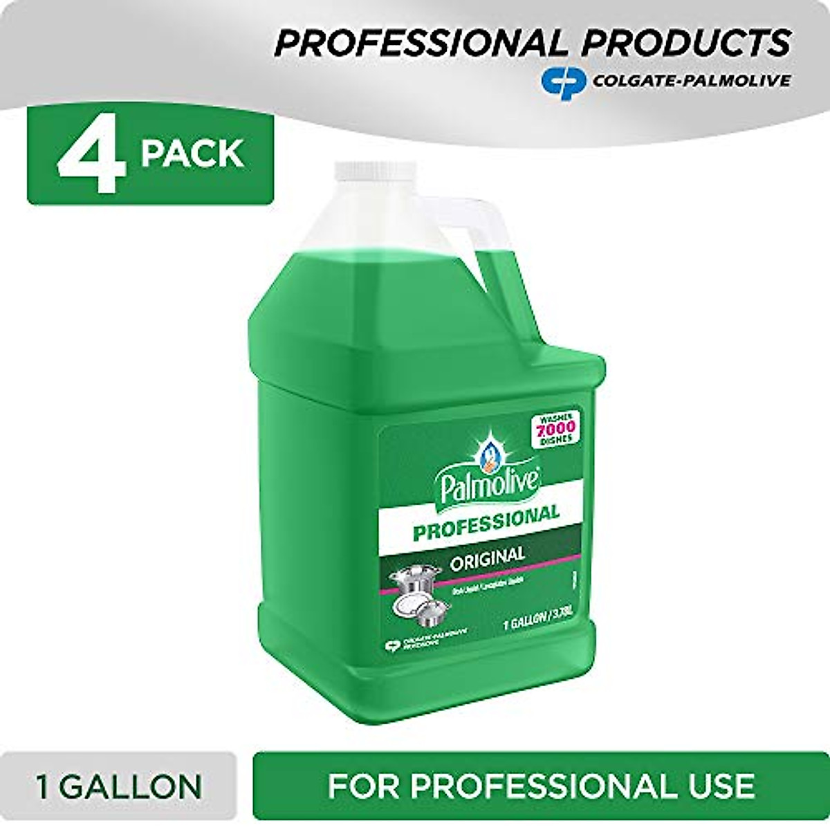 PALMOLIVE Dishwashing Liquid, Dish Soap, Dish Liquid Soap, Phosphate Free, pH Balanced, Dishwasher Cleaner, 1 Gallon Bottle (Pack of 4) (204915), 10035110049158