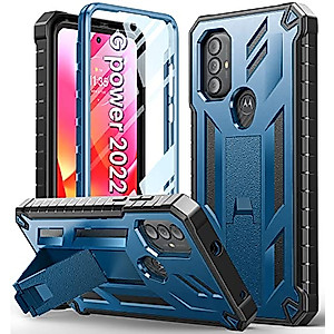 for Motorola Moto-G Power 2022 Case: Moto G Play 2023 Case Military Grade Heavy Duty Rugged Protection Shockproof Shell | Durable Dual-Layer Armor Design Tough Protective Cover Blue