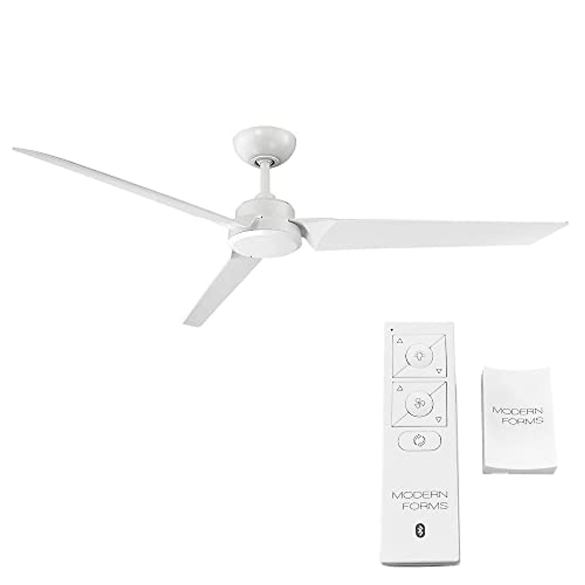 Roboto Smart Indoor and Outdoor 3-Blade Ceiling Fan 62in Matte White with Remote Control works with Alexa, Google Assistant, Samsung Things, and iOS or Android App