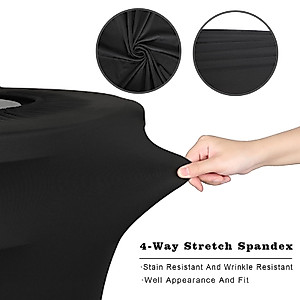JUXYES 32 Gallon Outdoor Stretch Trash Can Covers for Banquets Wedding, Black Spandex Waste Container Cover Decorative Cover for Outside Household Kitchen Bin, Hide The Ugly Garbage Cans, Pack of 2