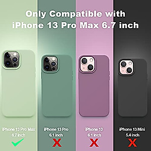 Vooii Compatible with iPhone 13 Pro Max Case, Liquid Silicone Full Body Protective Case with [Anti-Scratch] [Soft Microfiber Lining] [Camera Protective] for iPhone 13 Pro Max 6.7 inch, Matcha