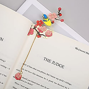 Toirxarn Metal Bookmark Flower-Themed, Gift for Reader Women/Men/Girls/Friends/Teachers. Anyone Birthday Present.(Golden Pendant Plum Blossom)