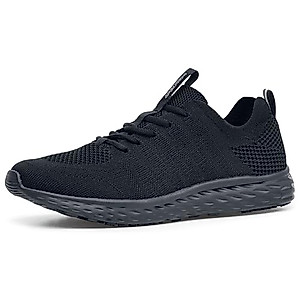 Shoes for Crews Everlight Mens Non Slip Work Shoes - Men's Work & Safety Footwear, Lace-Up Breathable Work Shoes for Men, zapato de trabajo para hombre, Size 8.5 Wide Black