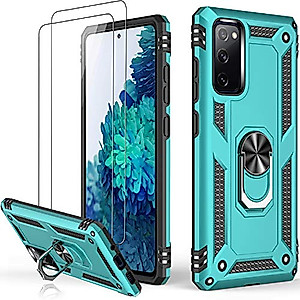 LUMARKE Galaxy S20 FE Case,Pass 16ft. Drop Tested Military Grade Cover with Magnetic Ring Kickstand Compatible with Car Mount Holder,Protective Phone Case for Samsung Galaxy S20 FE Teal