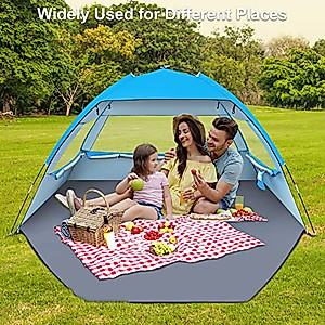 Gorich Beach Tent, UV Sun Shelter Lightweight Beach Sun Shade Canopy Cabana Beach Tents Fit 3-4 Person