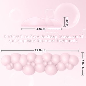 ATTACK SHARK Gaming Keyboard Wrist Rest Pad,Memory Foam Keyboard Palm Rest, Ergonomic Hand Rest,Wrist Rest for Computer Keyboard,Laptop,Mac,Lightweight for Easy Typing Pain Relief-Pink