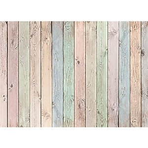 BELECO 7x5ft Fabric Colorful Wood Backdrop Easter Pastel Colored Wood Planks Photography Backdrop Easter Decor Birthday Party Baby Shower Boy Girl Portrait Photoshoot Baby Kids Photo Background Props