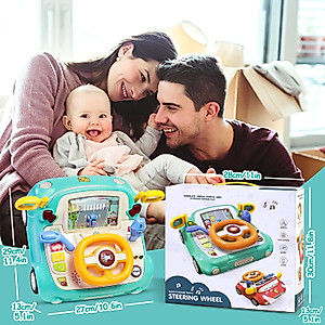 Kids Steering Wheel Toy Musical Baby Car Toddlers Toys Age 1-2-3 Interactive Learning Simulation Drving Toy Car Seat Toy Develops Fine Motor Skills for 1 2 3 Years Old Baby Boys Girls