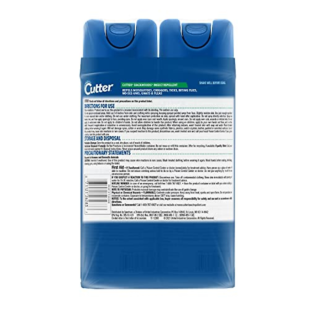 Cutter Backwoods Insect Repellent (2 Pack), Repels Mosquitos for Up To 10 Hours, 25% DEET, 6 Ounce (Aerosol Spray)