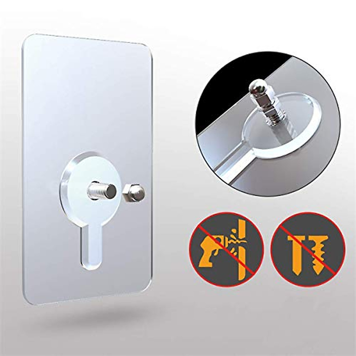 Vilihkc 10 pcs PVC Adhesive Nails Wall Poster Non-Trace Stick Wall Hook Durable Practical Transparent Strong Adhesive Screw Wall Nail