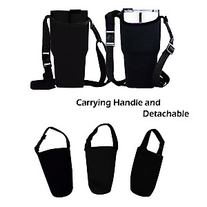 Tumbler 30oz Carrier Holder Pouch with Shoulder Strap, for Rtic, Atlin, Ozark Trail,YETI Rambler Insulated Tumbler Coffee Cup by Hoomtry(3Pack) (Black)