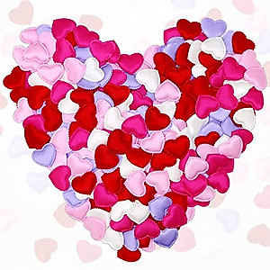 400 Pieces Valentines Day Heart Table Confetti Decoration, Love Heart Shaped Sponge Petal, Romantic Decor for Tables Valentine Confetti Wedding Decoration Supplies (Red, Pink, White, purple)